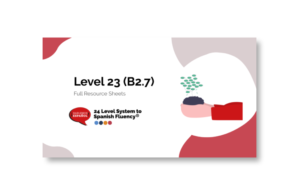 Spanish Learning Resource Sheets for 24 Levels