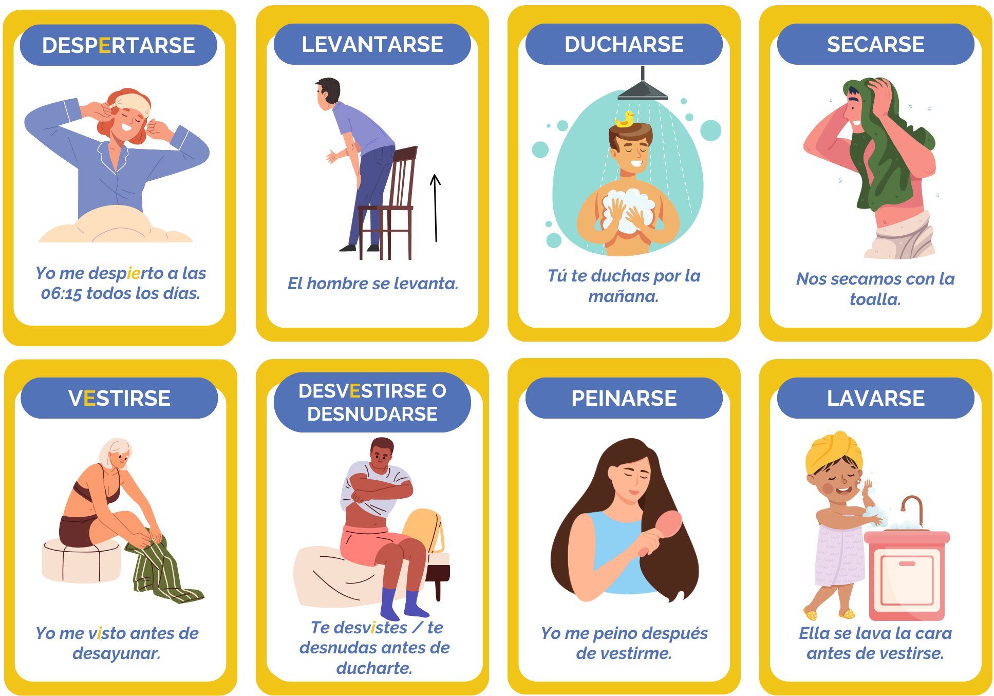 The 24 Most Common Reflexive Verbs in Spanish - Part I 🛏️🚿